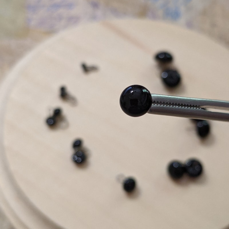 Black Glass Eyes on Loop - Etsy