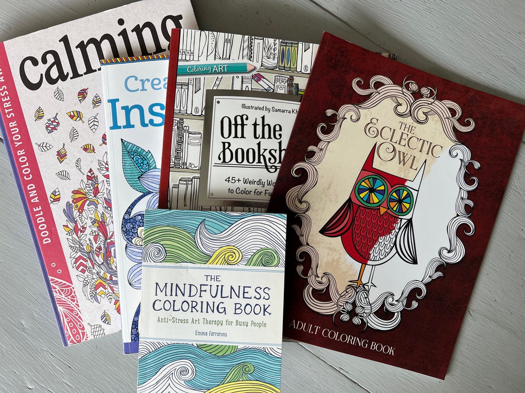 Collection 5 Adult Coloring Books - Etsy