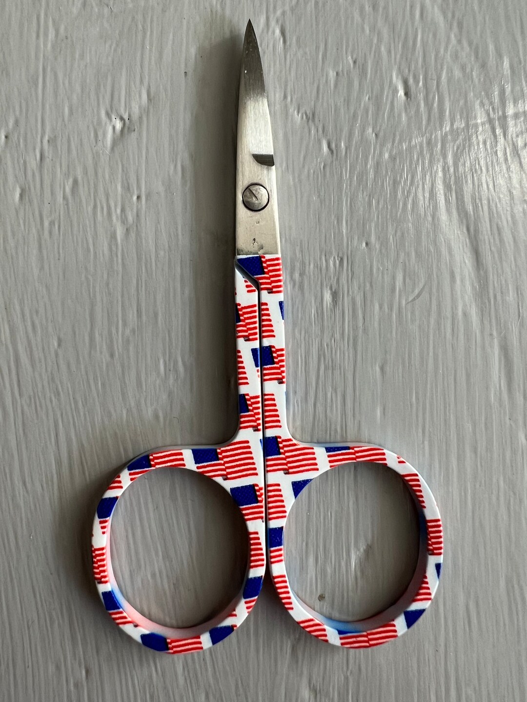 Patriotic Red White and Blue Flags Scissors Cross Stitching, Embroidery ...