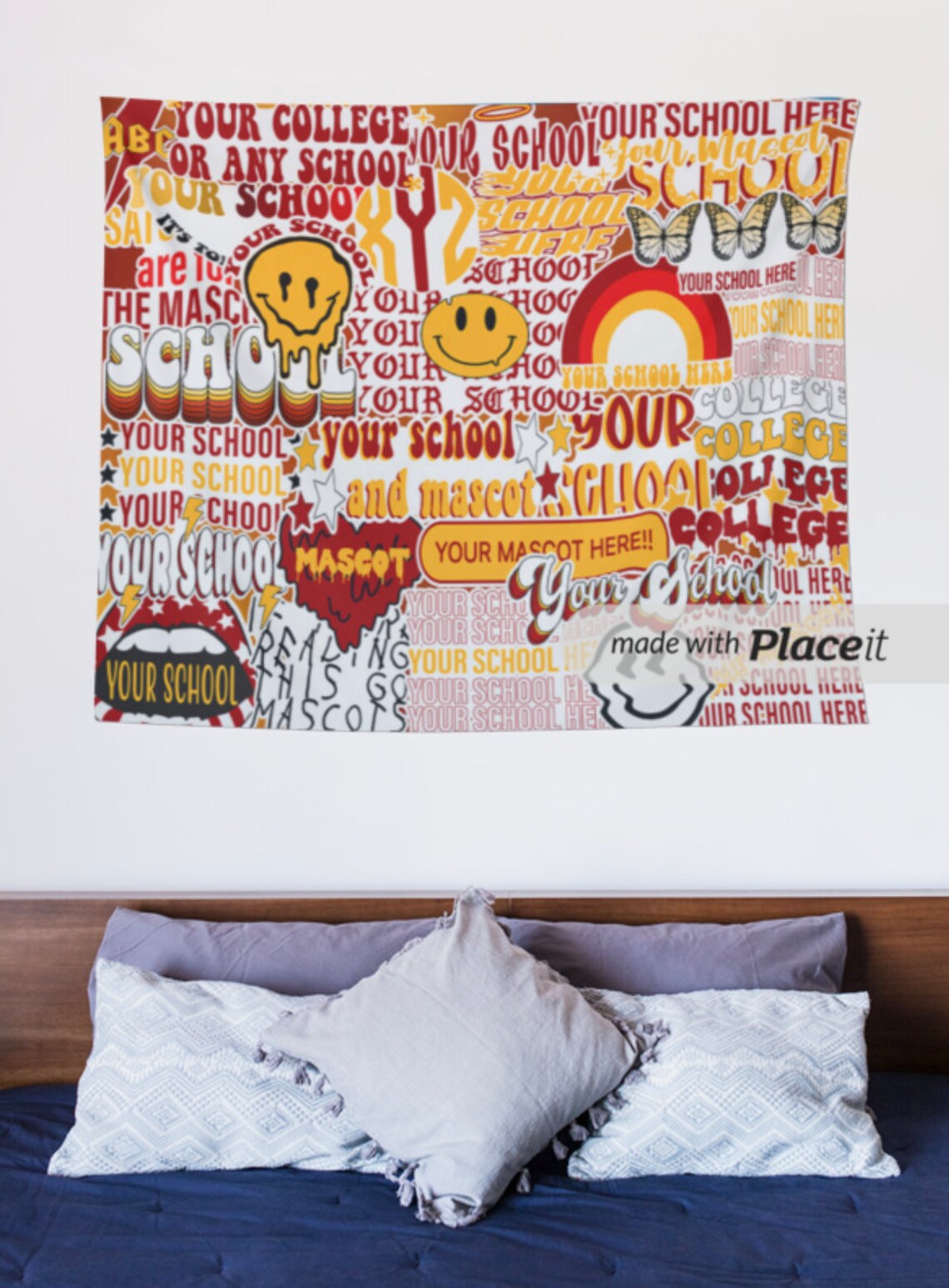 Custom College Tapestry Option 2 | Custom Tapestry | Custom Wall Decor ...