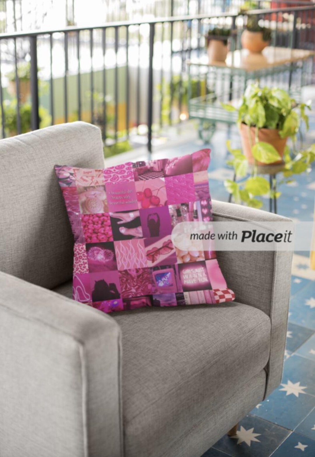 Color Block Hot Pink Pillow Hot Pink Pillow Color Block Pillow Color ...