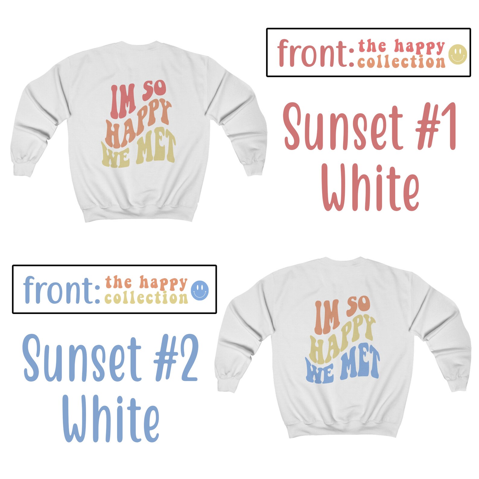 I'm so Happy We Met Crewneck | Positivity Crewneck | Positivity ...
