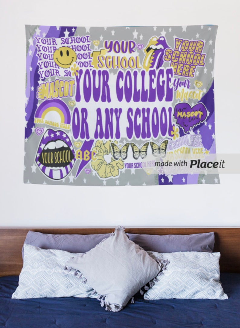 Custom College Tapestry Option 3 | Custom Tapestry | Custom Wall Decor ...