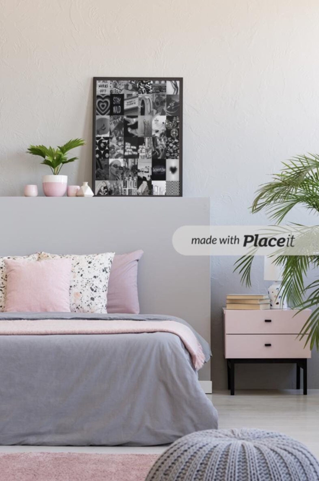 Color Block Black & White Poster Black and White Poster Color Block ...