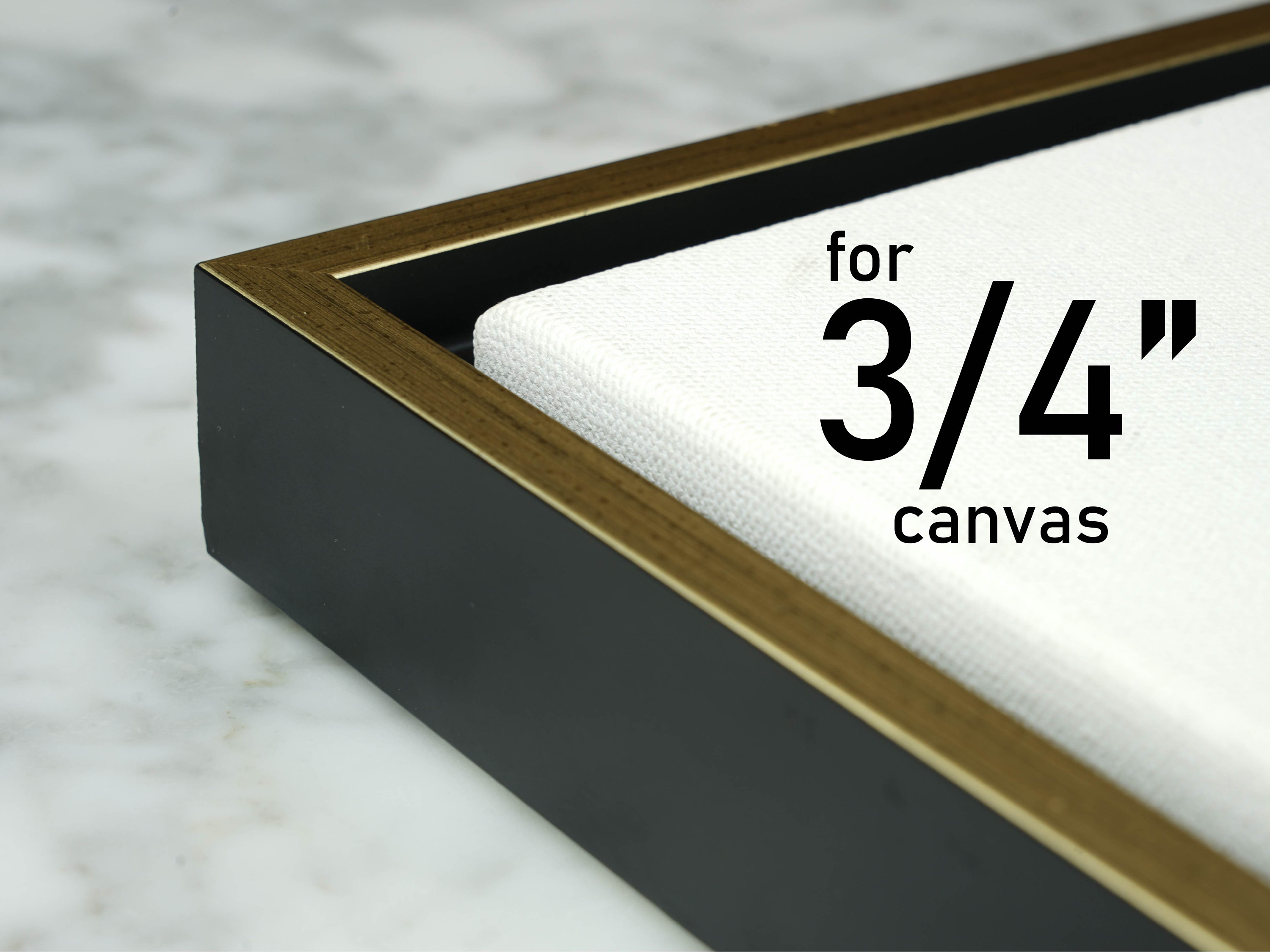 Gold & Black Wood Floater Frames for Canvas or Mixed Media - Etsy