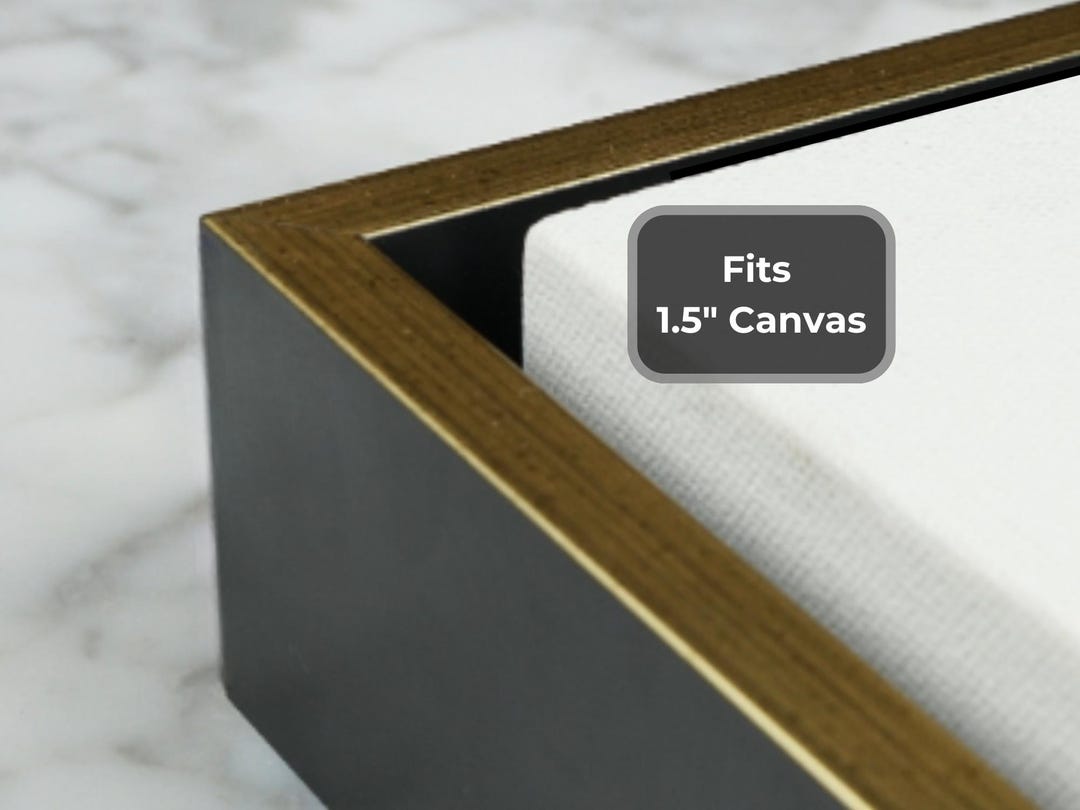 Wood Floater Frame for Canvas Art | Gallery Style Floating Frame (1.5 ...