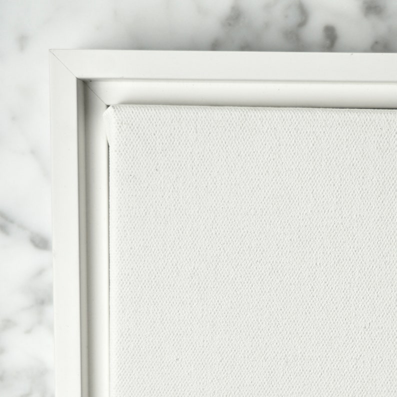 Matte White Wood Floater Frame for Canvas | Gallery Style Float Frame ...