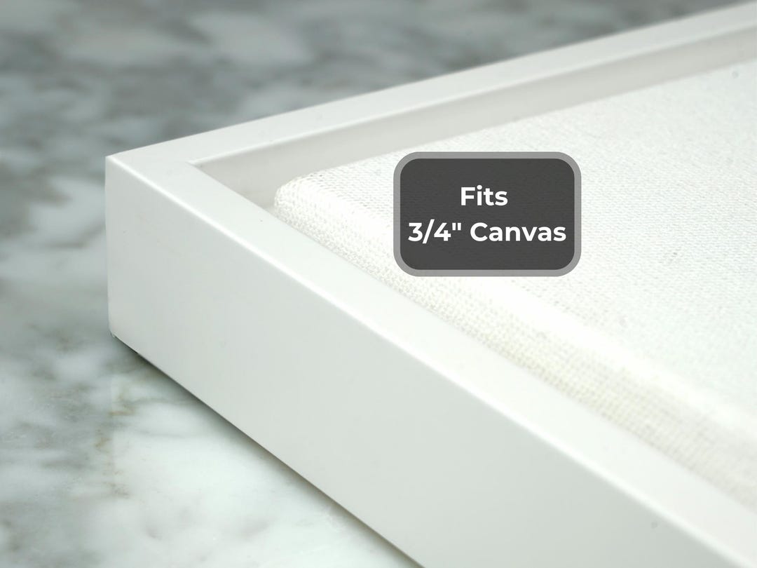 Matte White Floater Frame for Canvas Art | Modern Gallery Floating ...