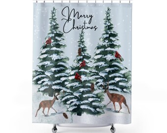 Pine Trees Shower Curtain - Etsy