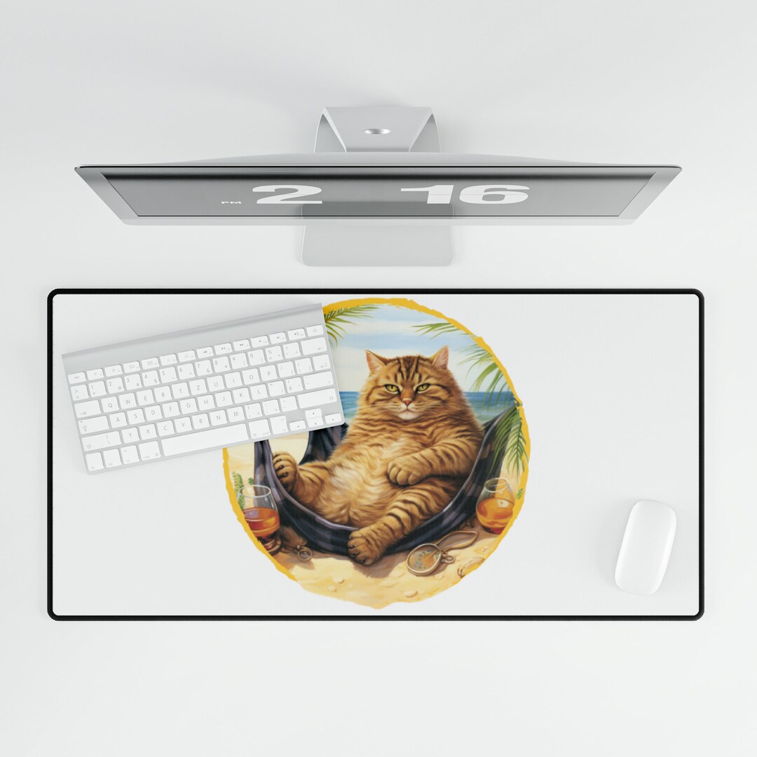 Fat Cat at the Beach on Desk Mats. If You Love Fat Cat You Will Want ...