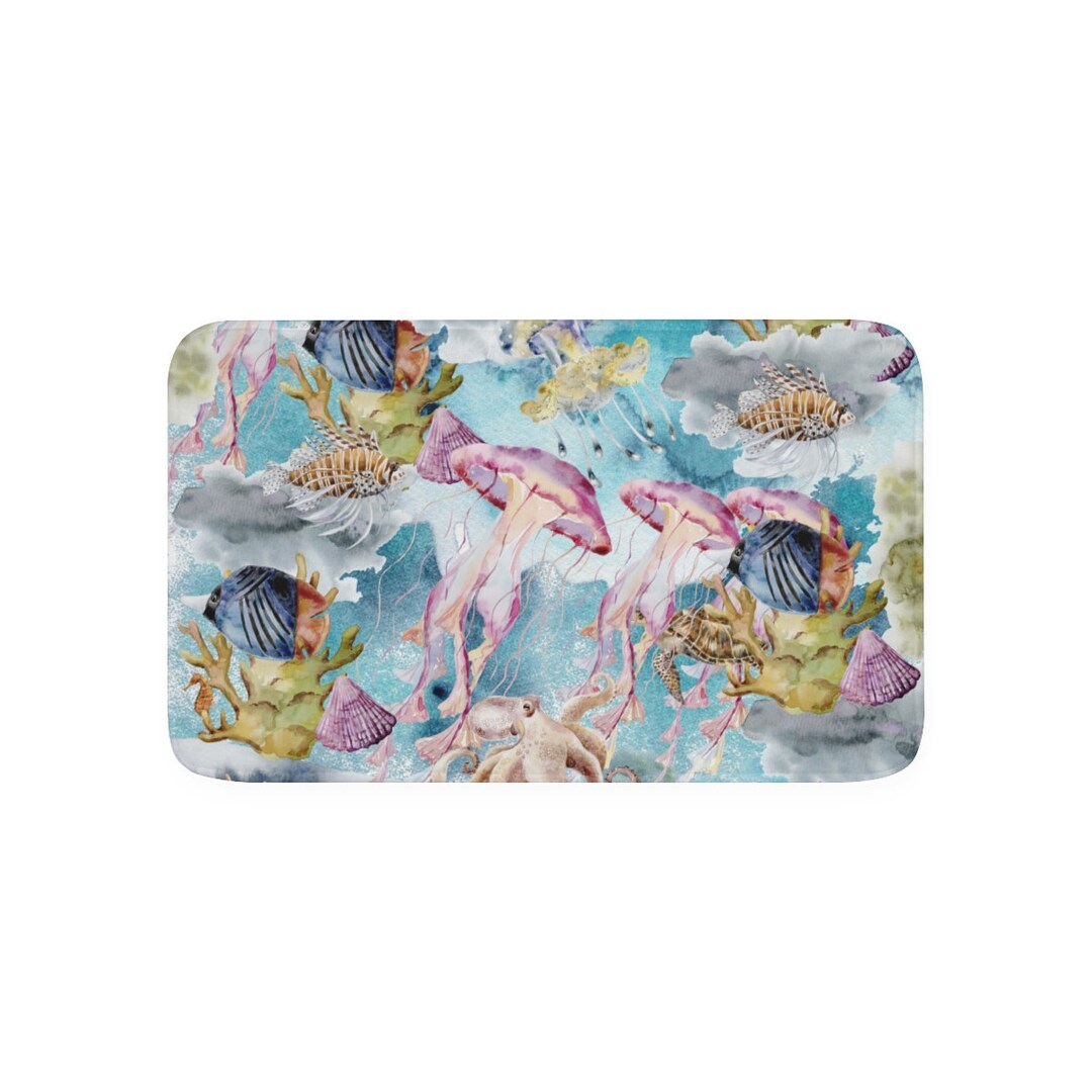 Colorful Underwater Sea Life-bath Mat Ocean Lovers Gift - Etsy