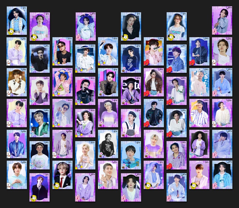 BTS 56 Pcs Printable Photocards Set / Print N Cut / Bangtan / Kpop ...