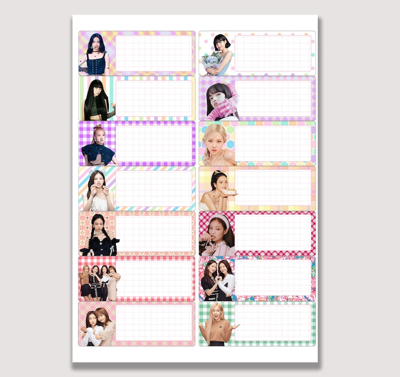 Blackpink / 14 Pieces Name Labels / A4 / Name Tag / Digital Download ...