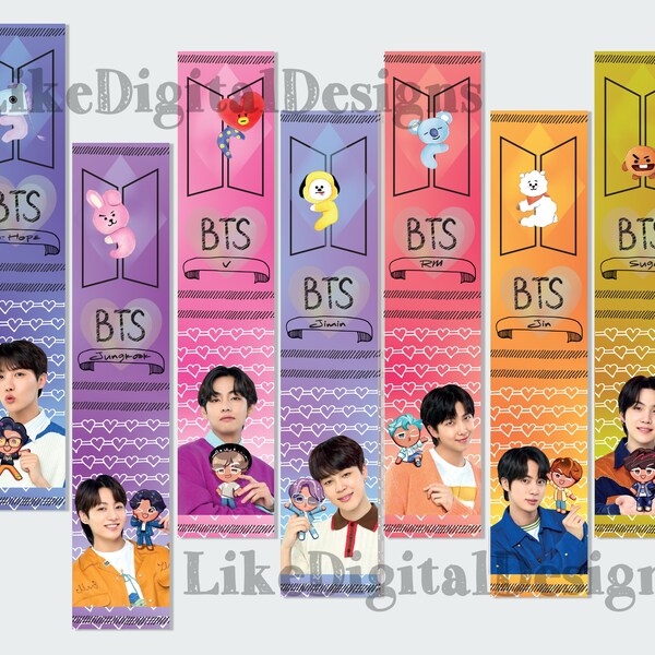 Bts Printable Bookmark - Etsy