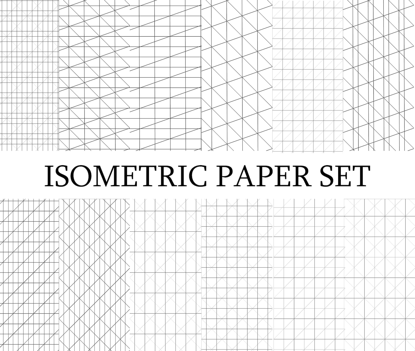Isometric Graph Paper,bundle Grid Pape, Digital Graph Sheet, Journal ...