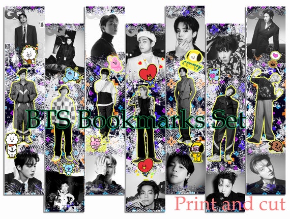 BTS Bookmarks Printable DIGITAL DOWNLOAD Kpop Bangtan Paper | Etsy
