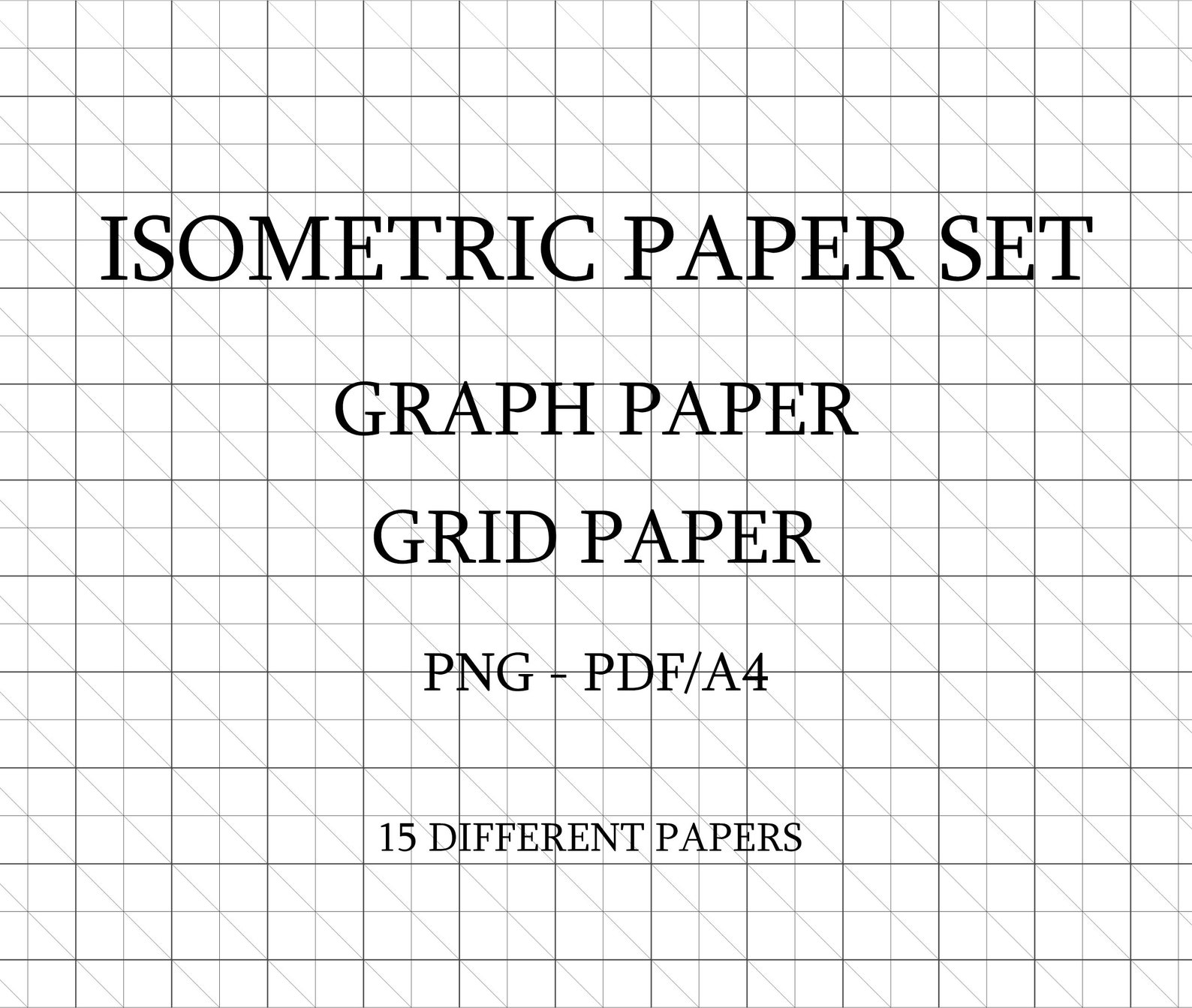 Isometric Graph Paper,bundle Grid Pape, Digital Graph Sheet, Journal ...