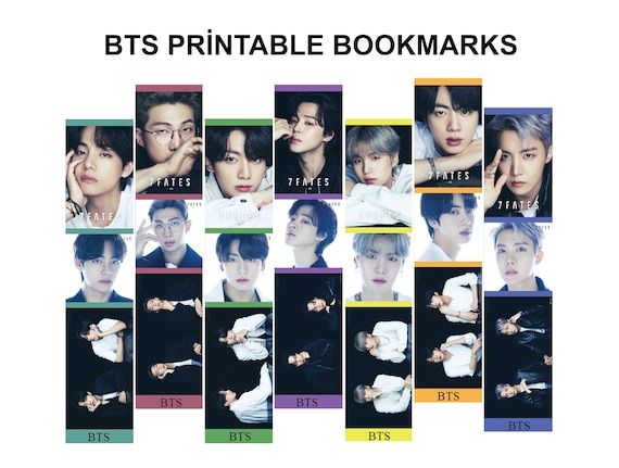BTS Bookmarks Printable DIGITAL DOWNLOAD/ Kpop / Print N Cut / - Etsy UK