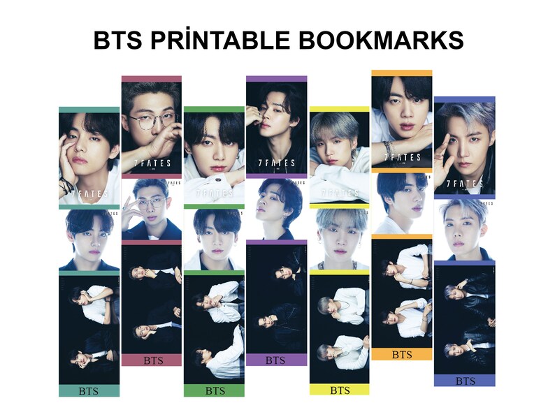 BTS Bookmarks Printable DIGITAL DOWNLOAD/ Kpop / Print N Cut / Army ...