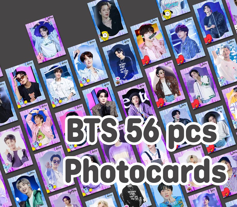 BTS 56 Pcs Printable Photocards Set / Print N Cut / Bangtan / Kpop ...