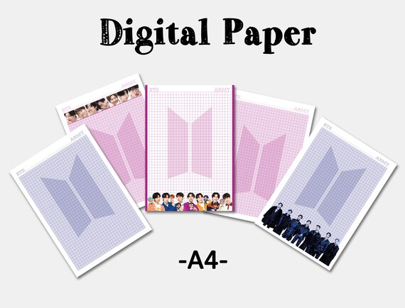 BTS Printable Note Paper Pack A4 Grid Paper Stationery - Etsy