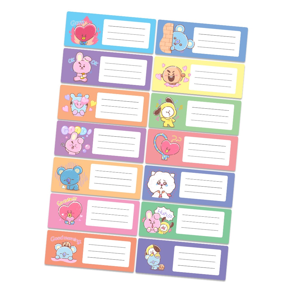 BT21 PRINTABLE School Label, Print N Cut, Back to School Sticker ...