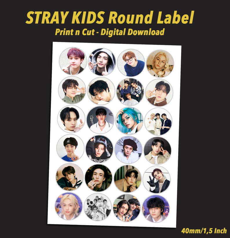 Print N Cut K-pop STRAY KIDS Stickers, Printable-instant Download Party ...