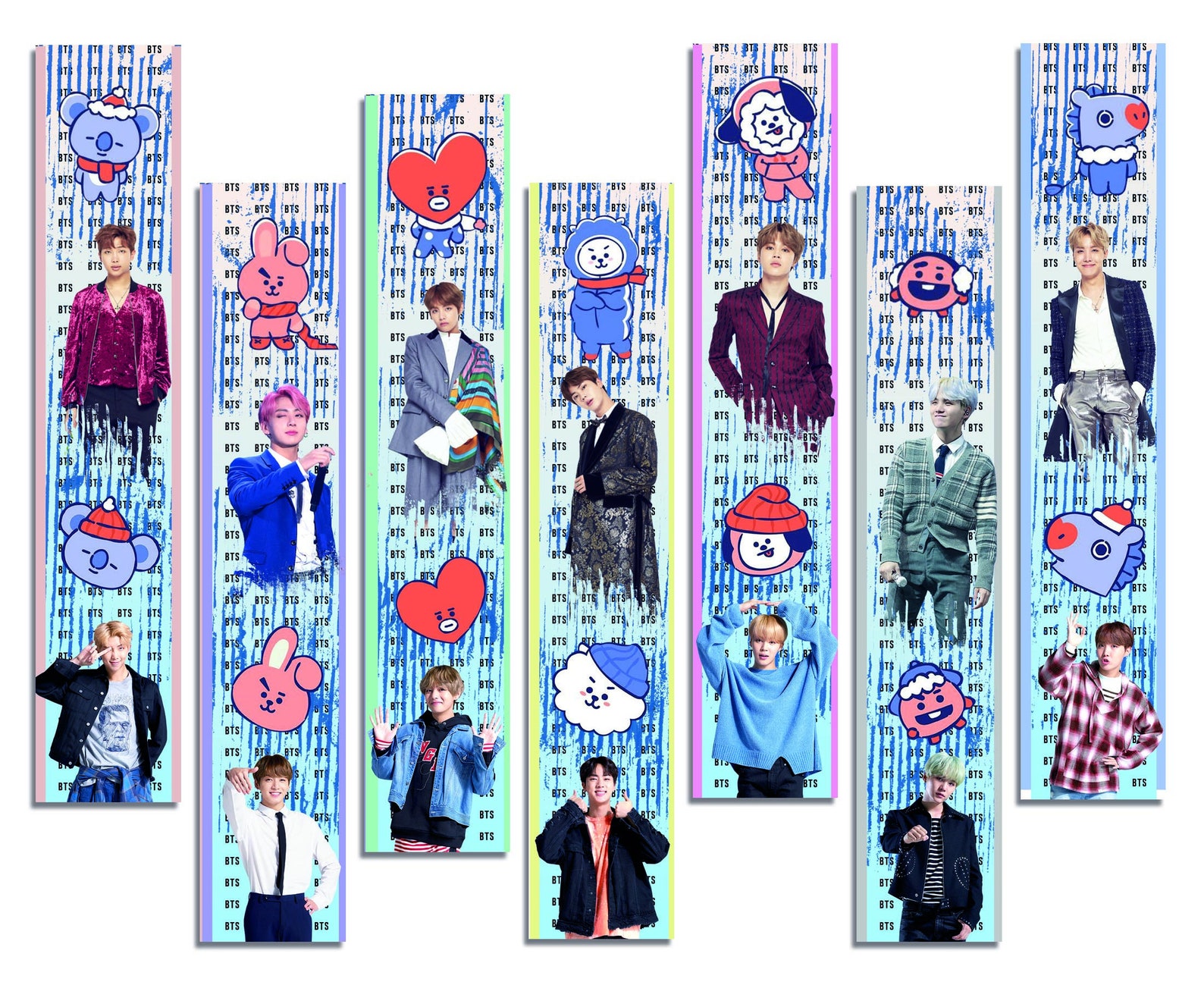 BTS Bookmark Prints DIGITAL DOWNLOAD / BT21 / Kpop paper Stationery ...