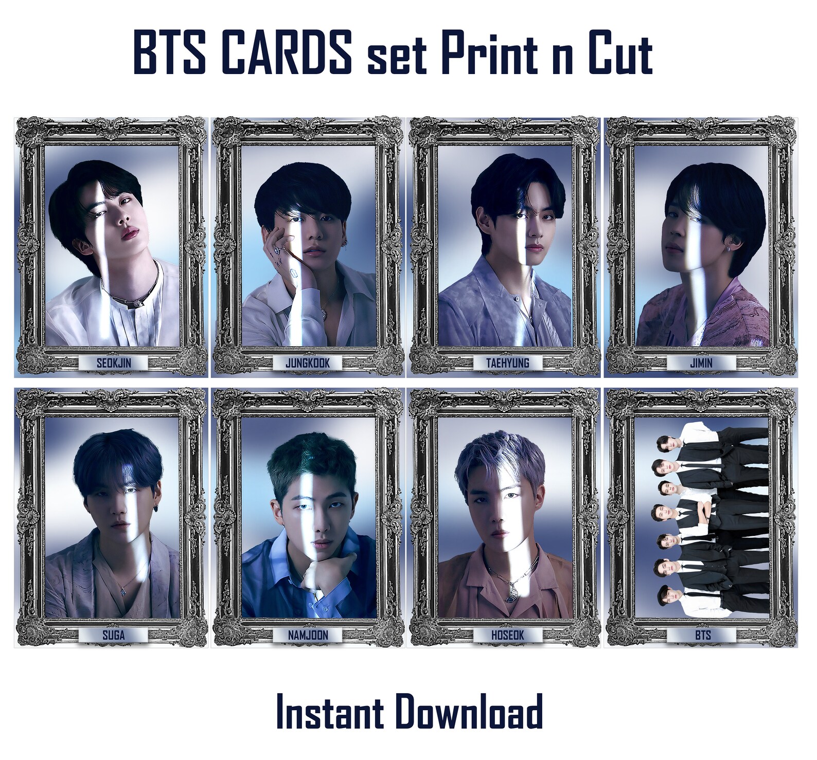 Print N Cut BTS Cards, Photocard Set, Perfect Gift for ARMY Friends ...
