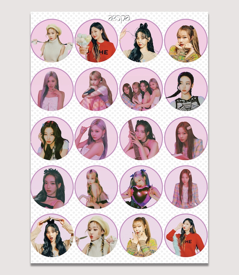 AESPA Stickers,label Sheet, Aespa Cake Topper,aespa Birthday Party ...