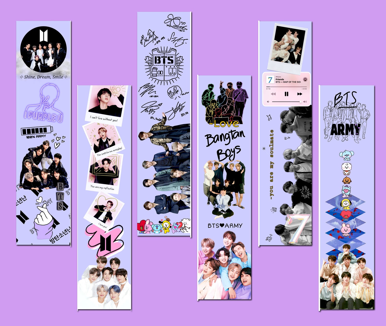BTS / Bookmarks / Digital Download / Print N Cut / Party Gifts - Etsy