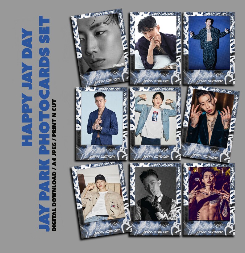 Happy Jay Day JAY PARK Photocards Set , Digital Download, Print N Cut ...
