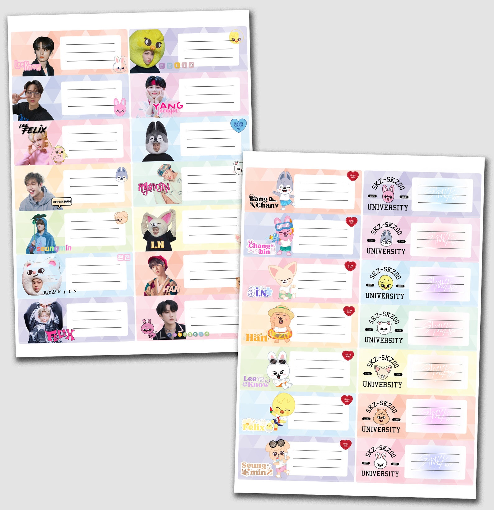 Stray Kids SKZOO School Label, Print N Cut, Back to School Sticker ...