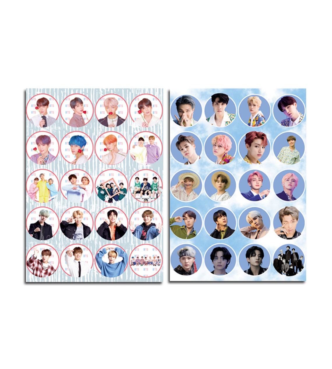 Print N Cut BTS Stickers,2 Page Printable Kpop,bts Stickers-instant ...