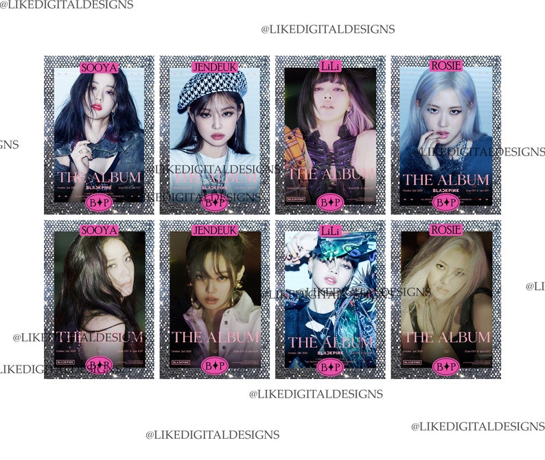 Blackpink THE ALBUM Photocards Set / Print N Cut / Blinks Gift /digital Download Jisoo,rose,lisa ...