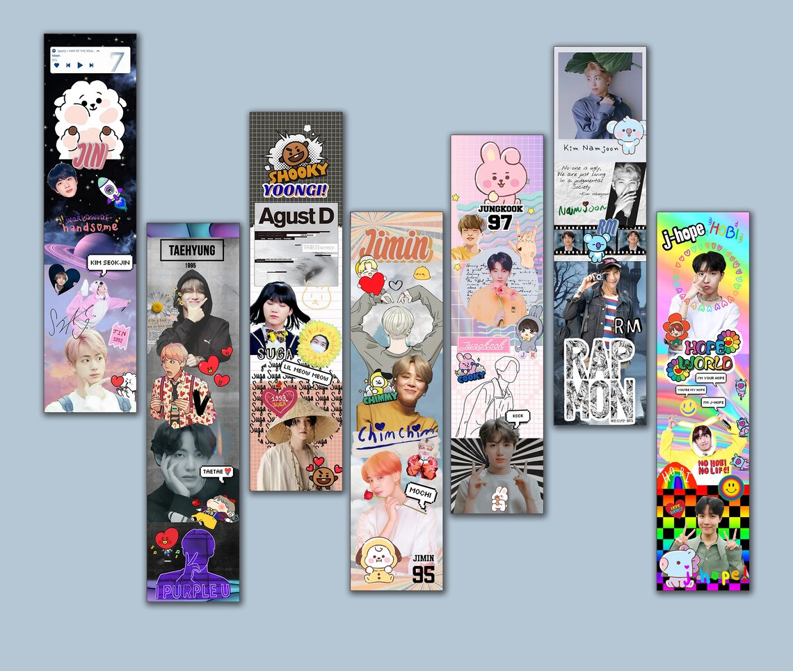 BTS Printable Bookmarks Prints Kpop Paper Stationery Book - Etsy