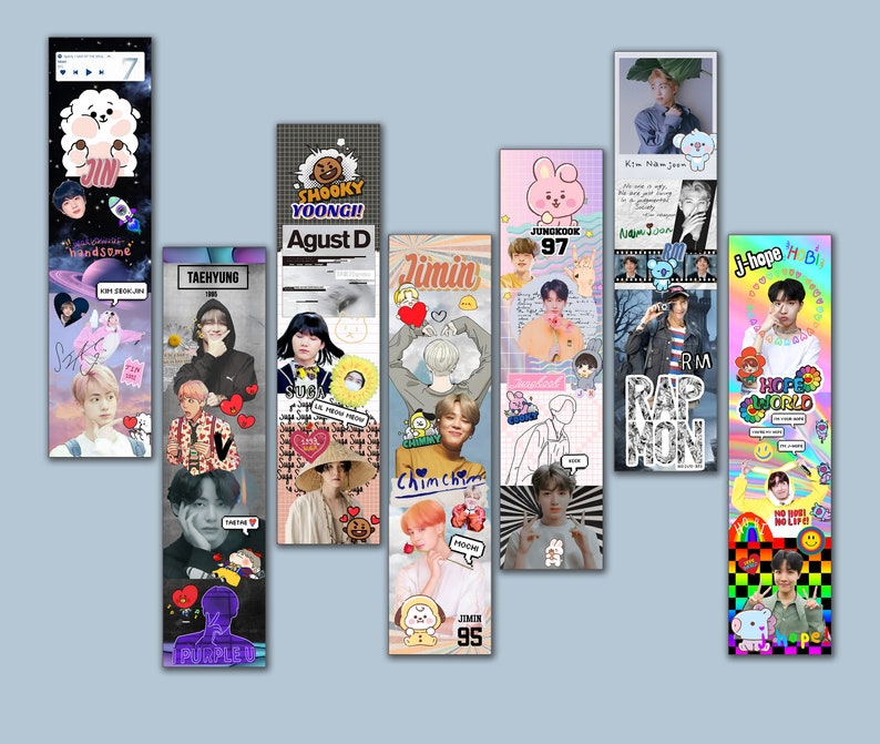 BTS Printable Bookmarks Prints Kpop Paper Stationery Book - Etsy