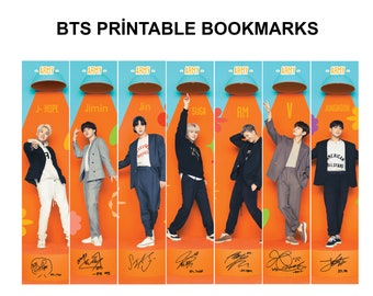 BTS Bookmark Bundle Printable Bookmarks Set of 9 2x6 - Etsy