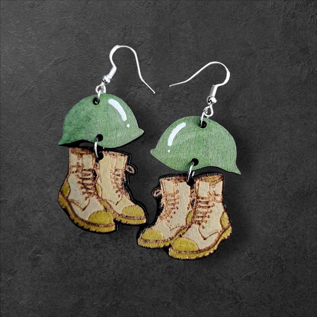Military Wife Earrings, Veteran/active Military Earrings, Soldier ...