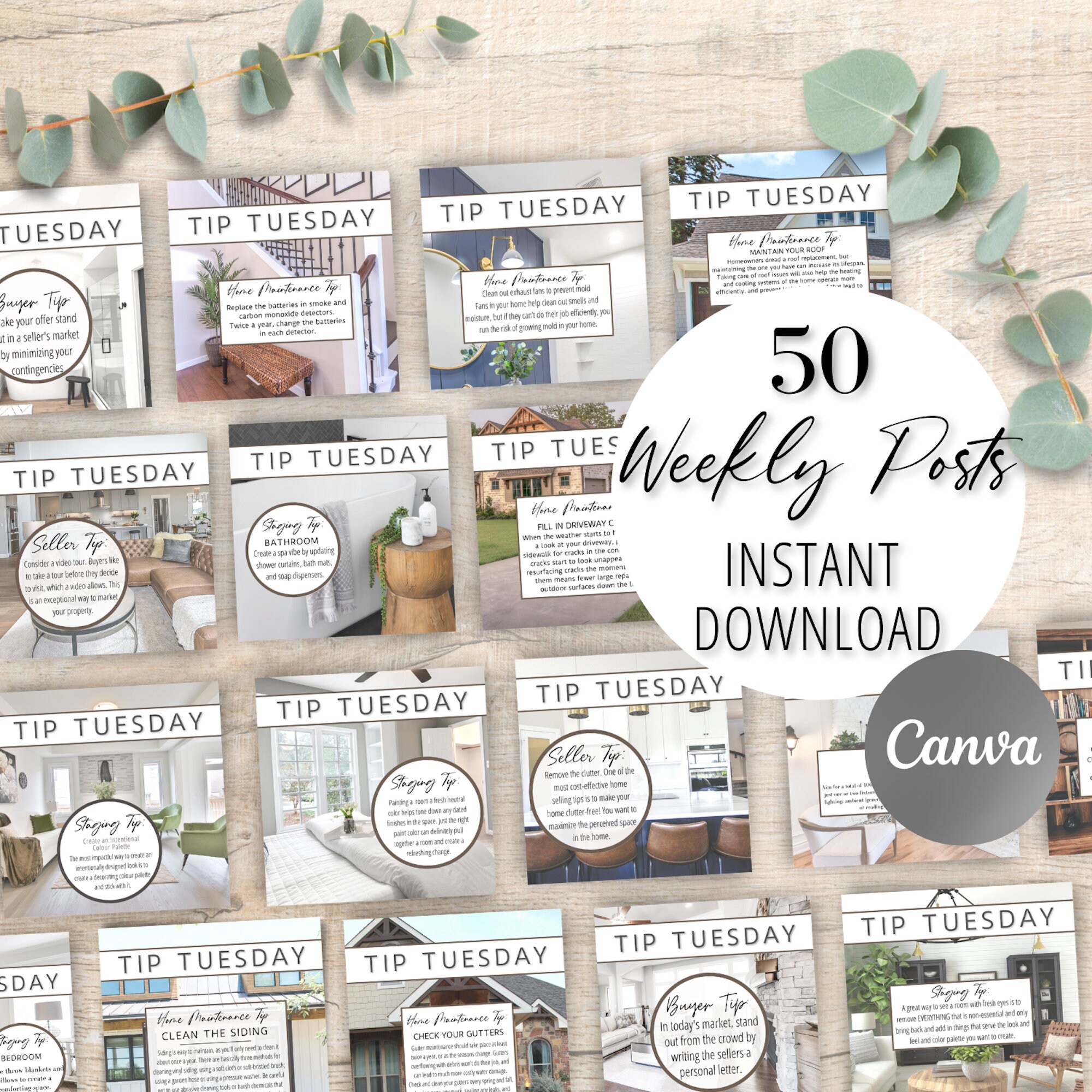 Real Estate Marketing 50 Real Estate Tip Tuesday Posts - Etsy