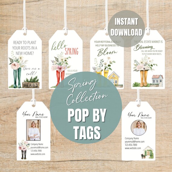 Greeting Cards Orange Watercolor Tag Print and Cut For Realtor Clients ...