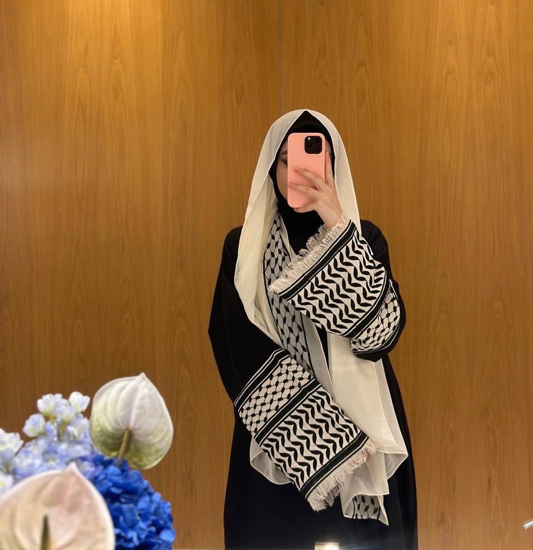 New Stock 2024 Kuffiyeh Keffiyeh Palestine Abaya Jibab With Hijab ...