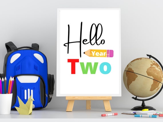 Hello Year 2 First Day of School Sign Back to School | Etsy UK