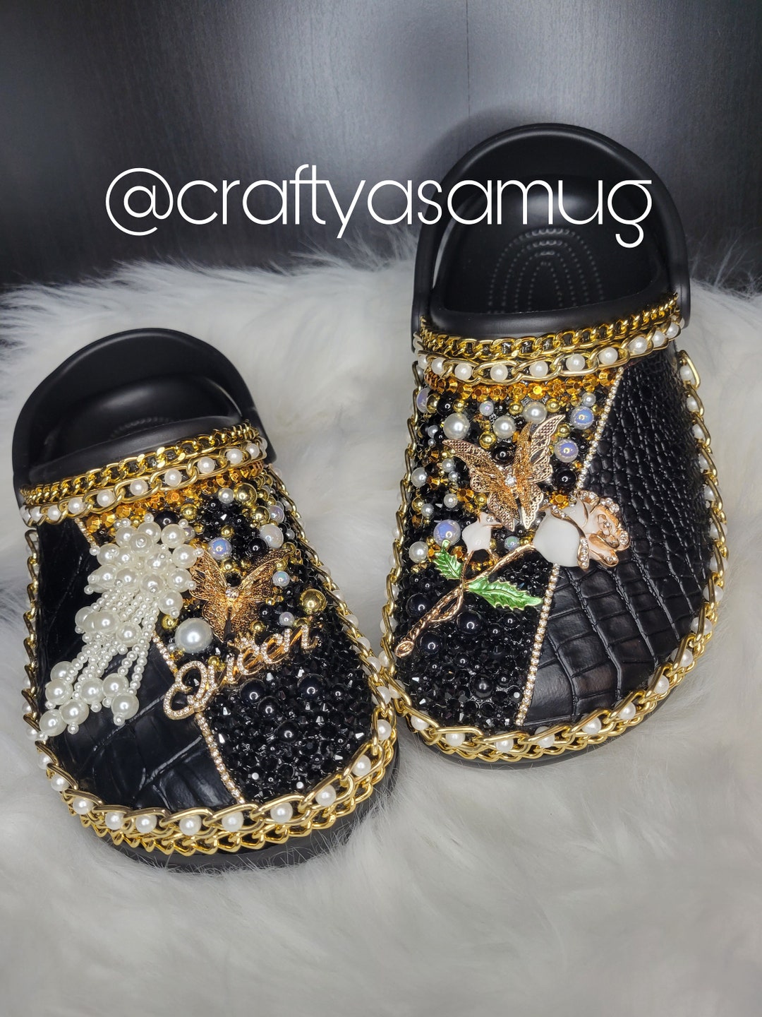 Custom Partial Bling Animal Print Croc - Etsy