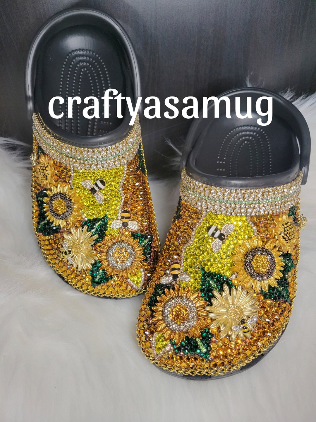 Custom Sunflower Spring Summer Rhinestone Bling Crocs - Etsy