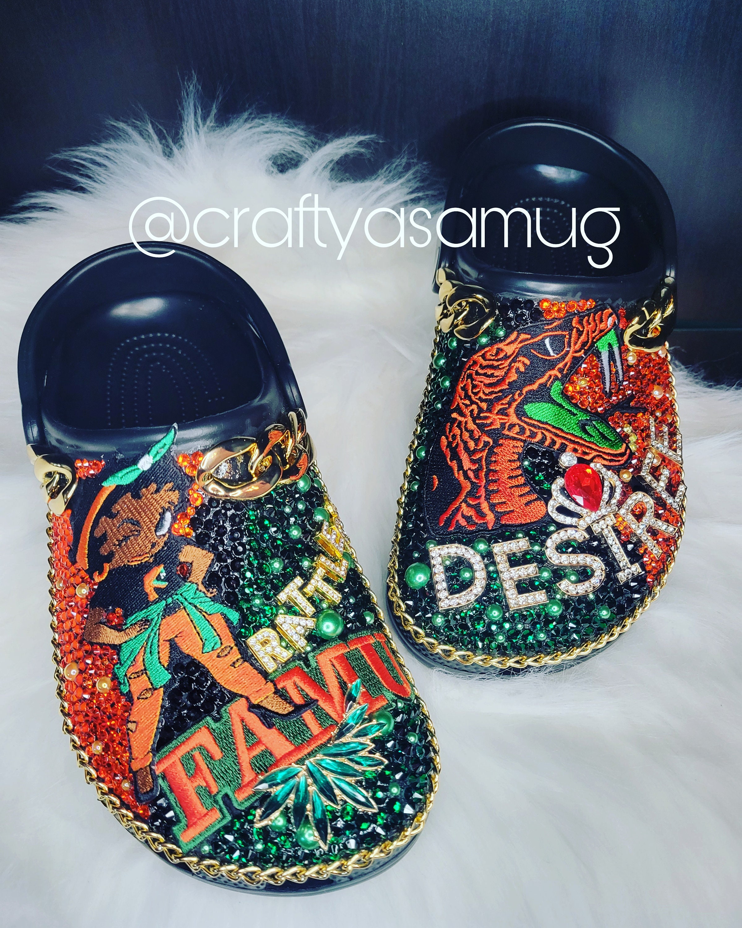 Custom University HBCU College School Spirit Rhinestone Bling Crocs - Etsy