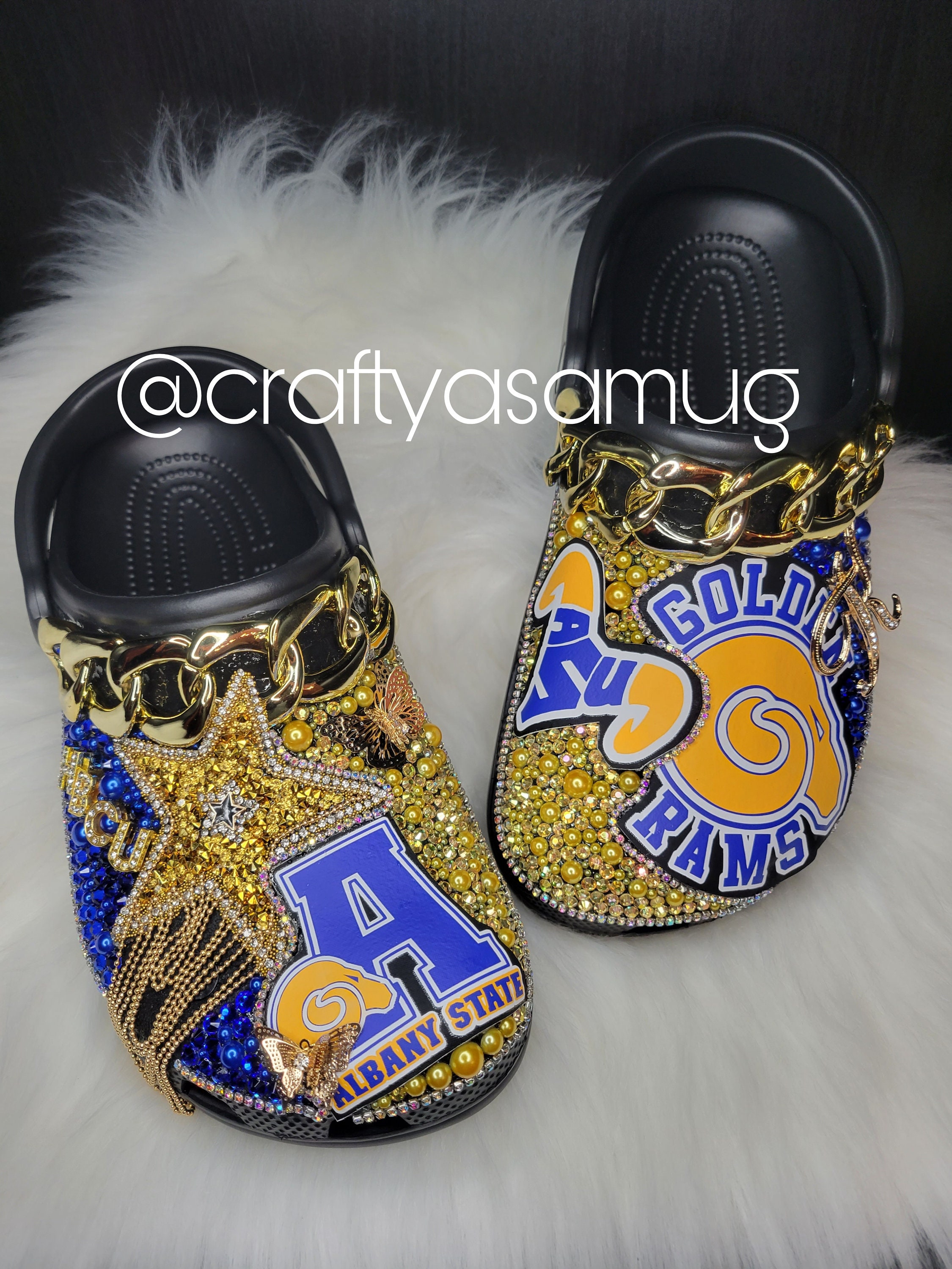 Custom University HBCU College School Spirit Rhinestone Bling Crocs - Etsy