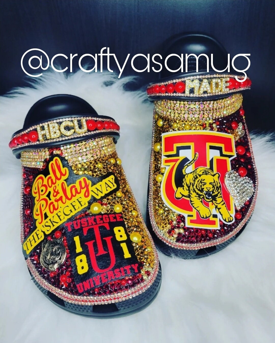 Custom University HBCU College School Spirit Rhinestone Bling Crocs - Etsy