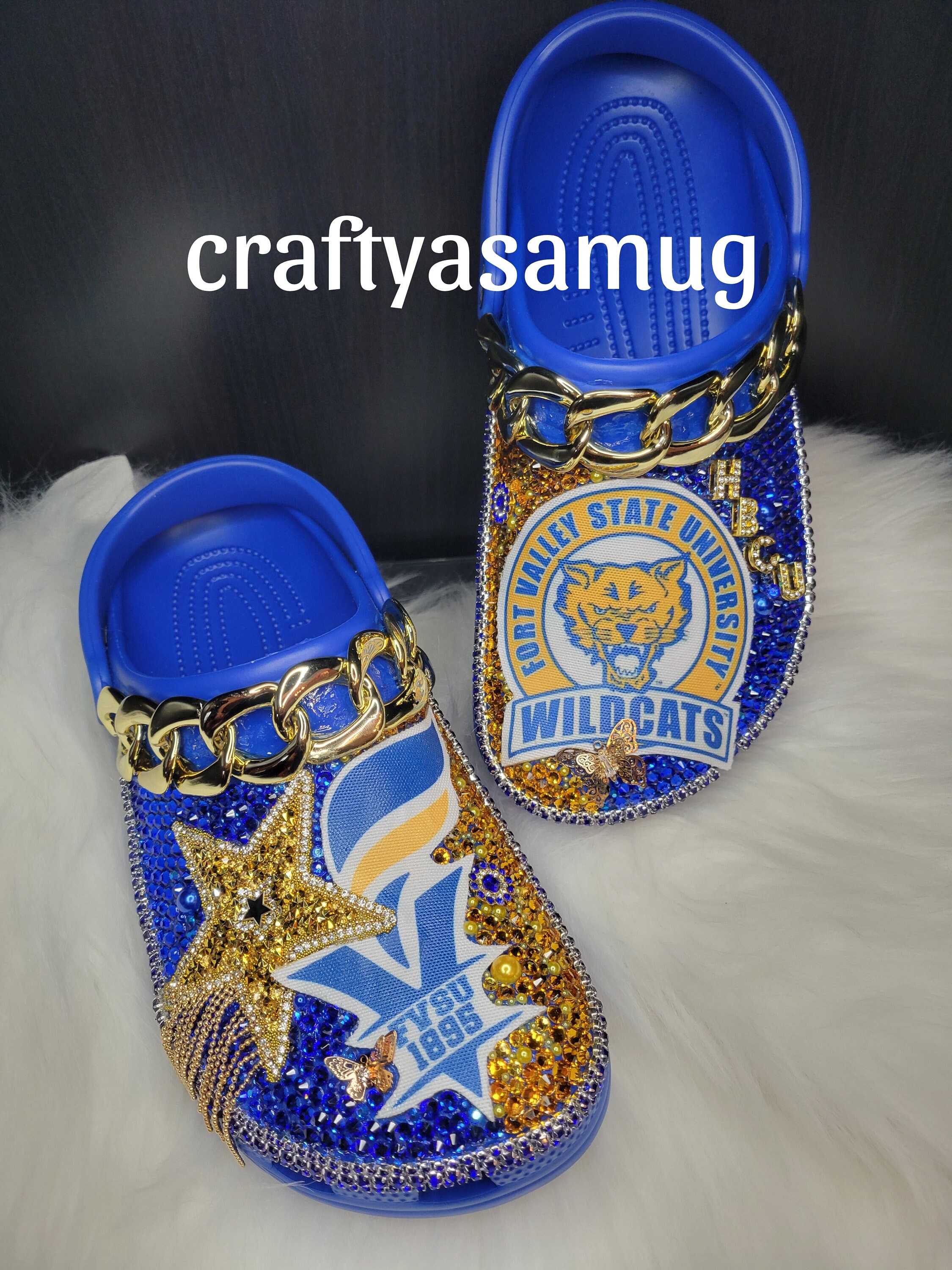 Custom University HBCU College School Spirit Rhinestone Bling Crocs - Etsy