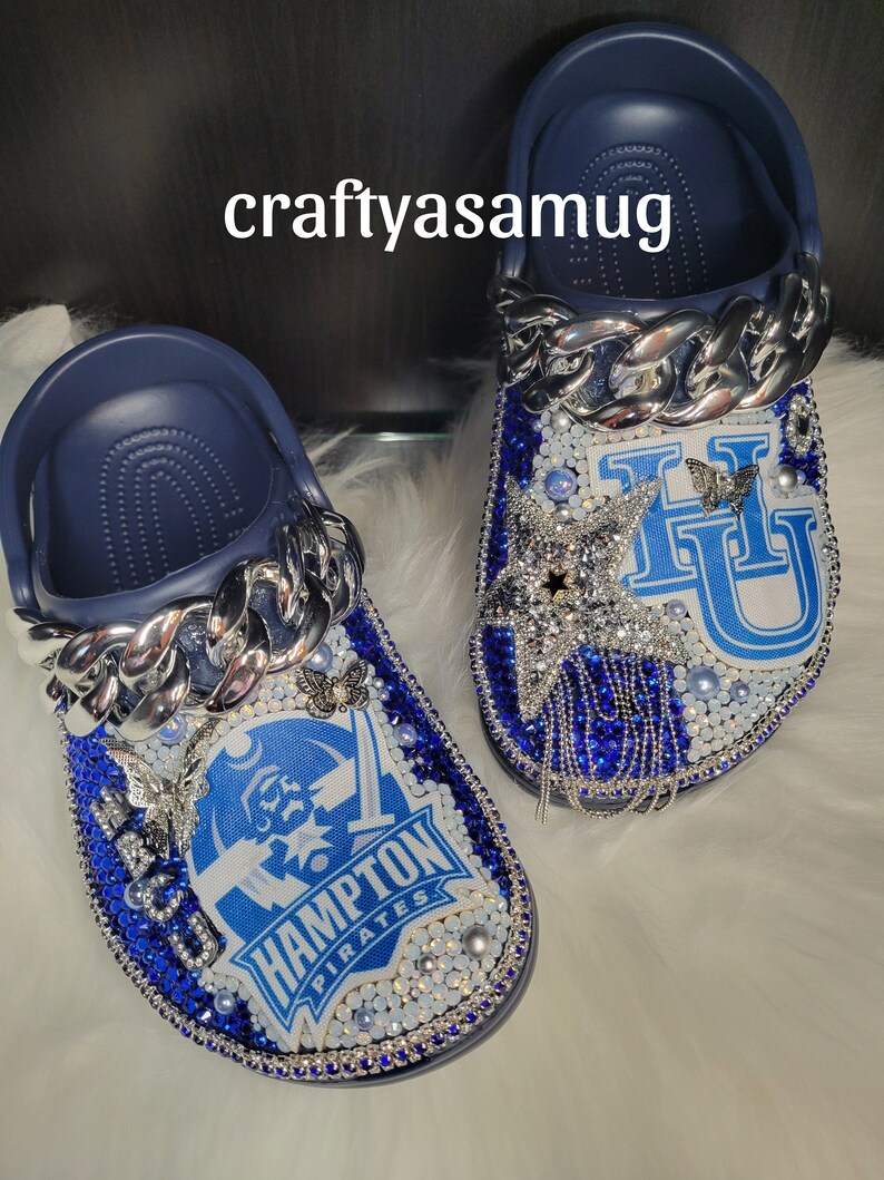 Custom University HBCU College School Spirit Rhinestone Bling Crocs - Etsy